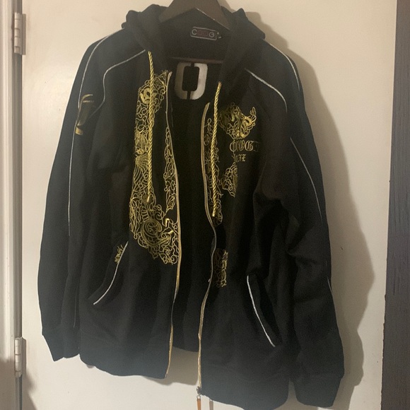 COOGI | Jackets & Coats | Vintage Mens Coogi Zipup Black Gold Jacket ...